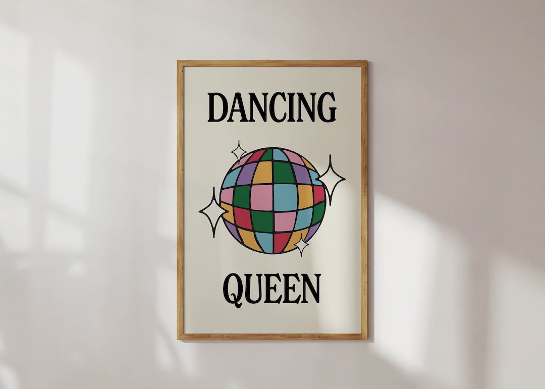 Dancing Queen - Retro Room Decor, Indie Room Decor, Retro Aesthetic ...