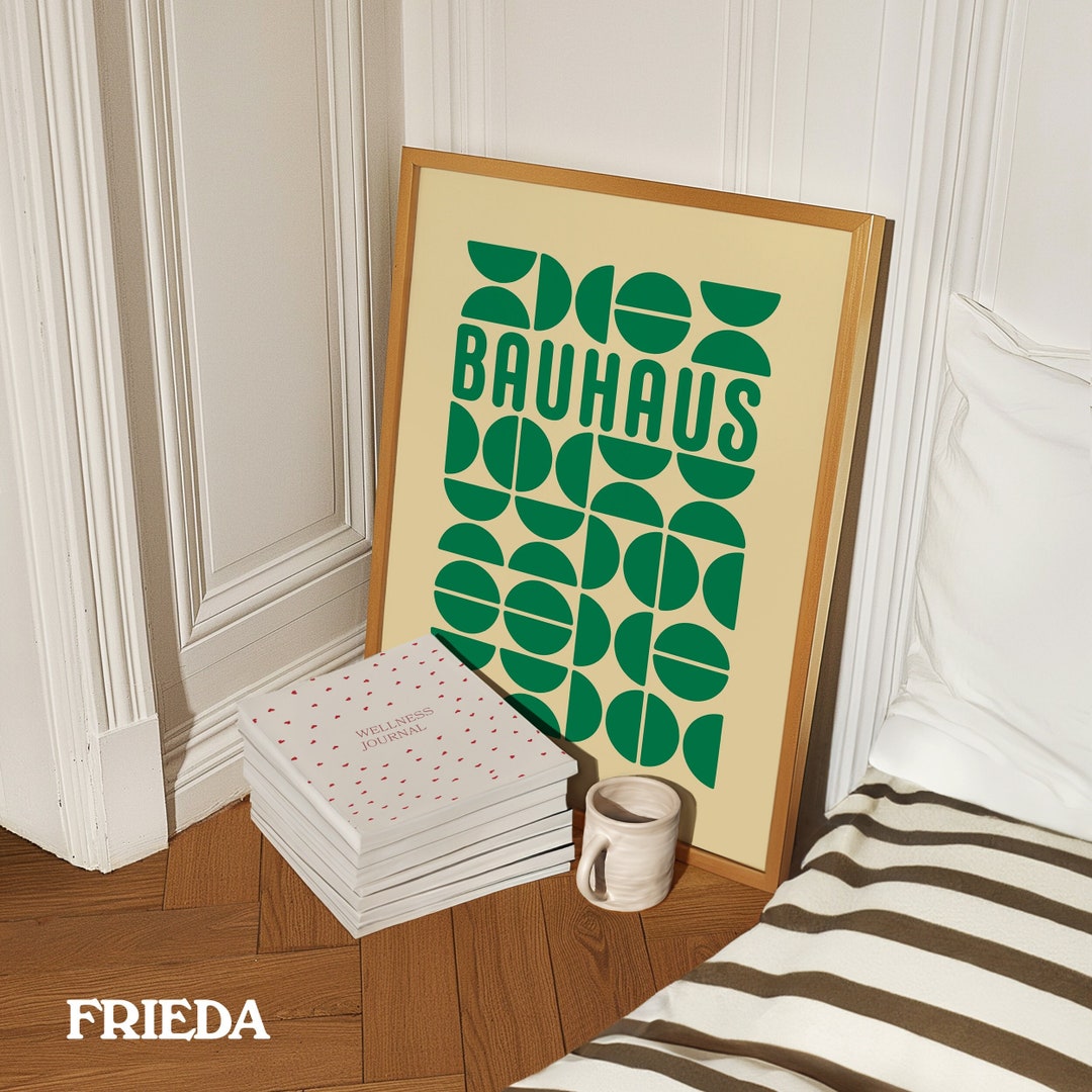 Bauhaus Poster Retro Grün • Modern Wall Art • Mid Century Modern ...