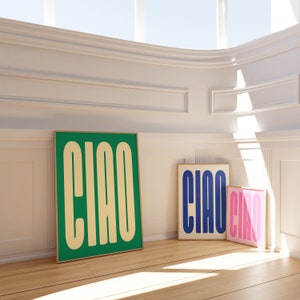 Ciao Poster, Blue Wall Art, Kunstdruck Wohnzimmer Poster, Minimalist ...