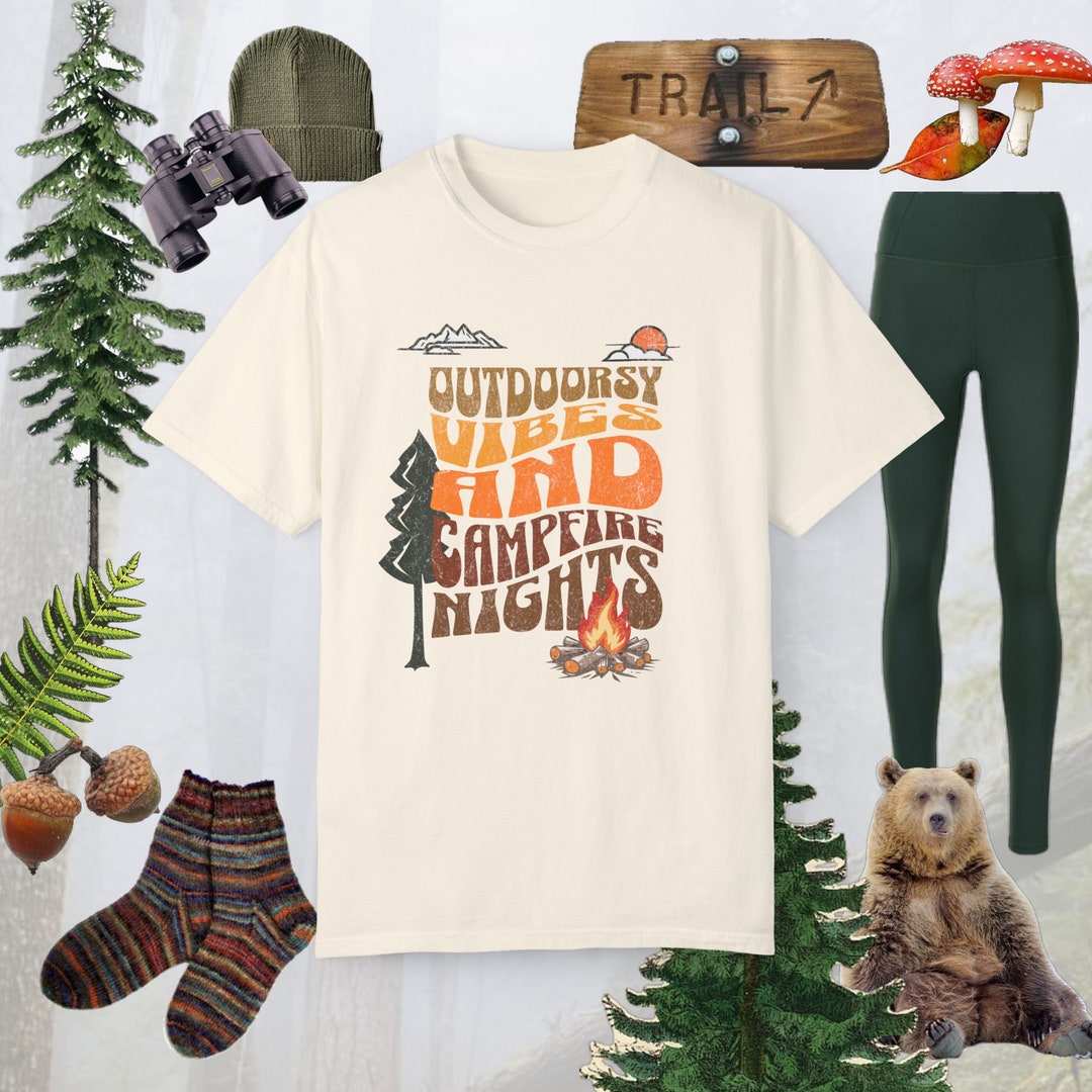 Outdoors Nature Camping Comfort Colors Shirt | Retro Granola Girl Tee ...