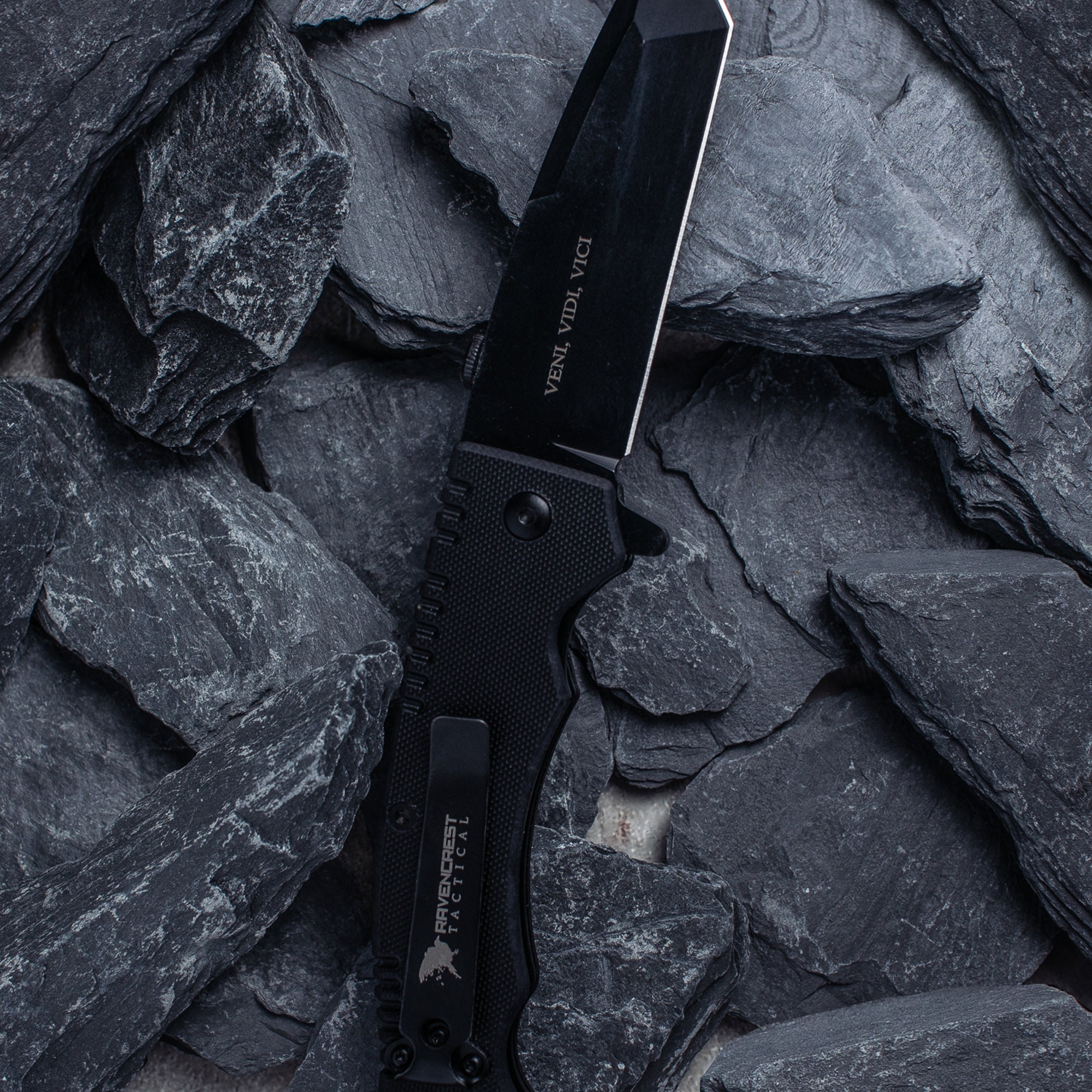 Phantom Engraved Folding Knife Custom Pocket Knife for Police Officer ...