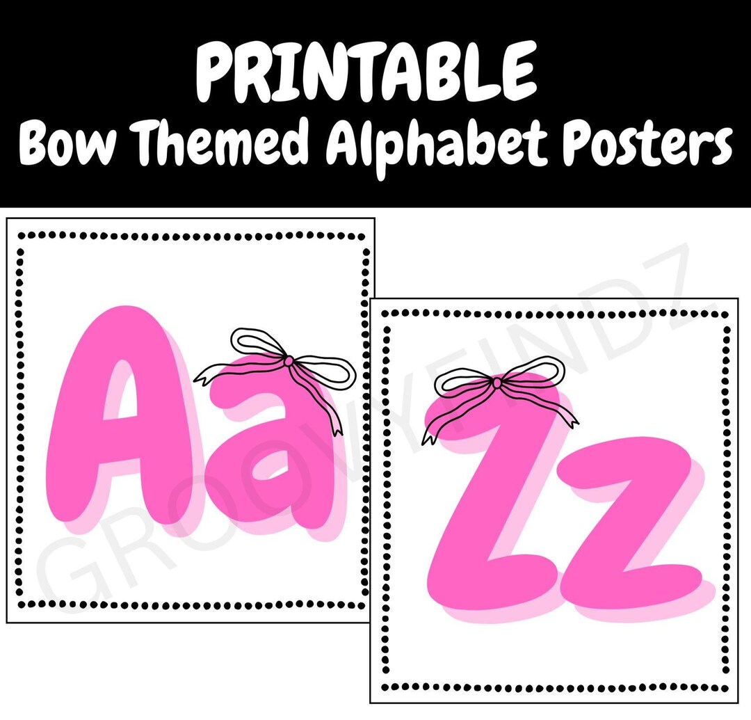 Bow-themed Printable Alphabet Letters | Classroom Decor | Instant ...