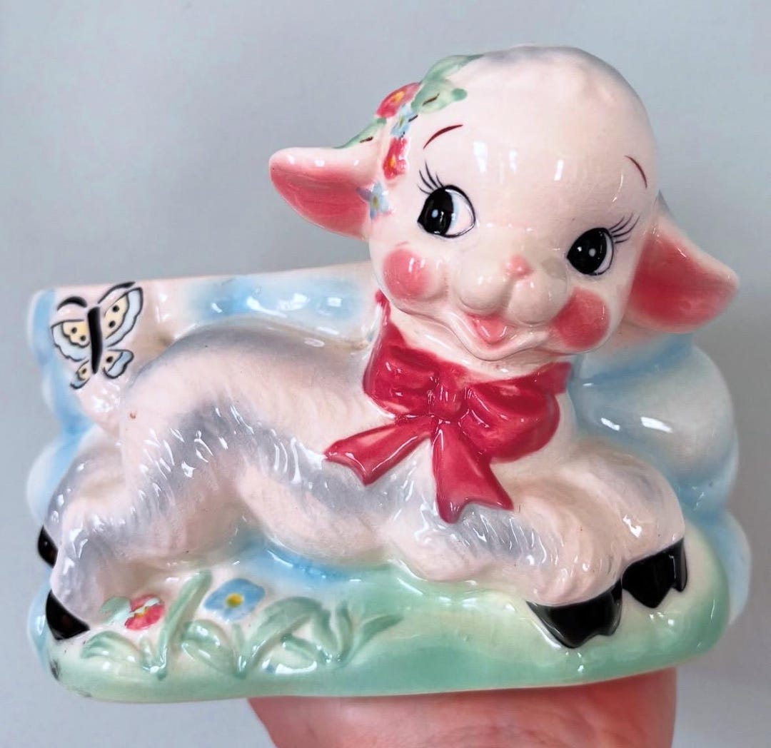Vintage Shafford Japan Easter Lamb Planter: Rare Kitsch Ceramic Vase - Etsy