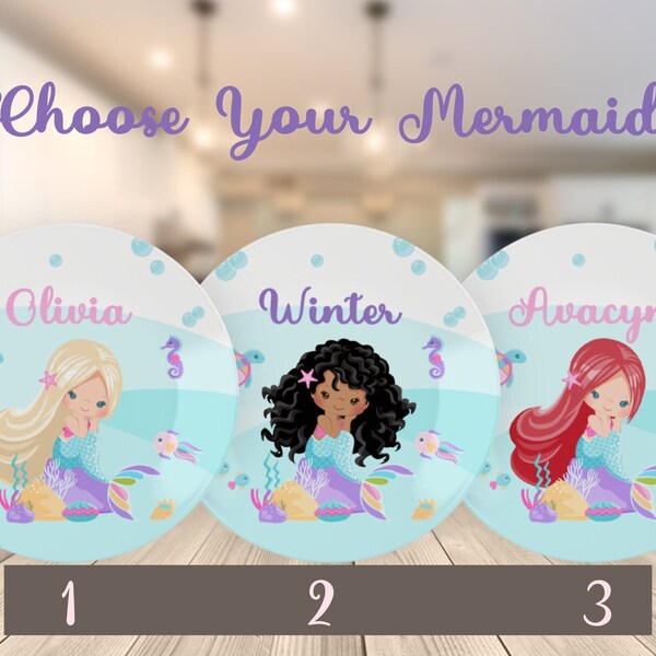 Personalized Mermaid Plates - Etsy
