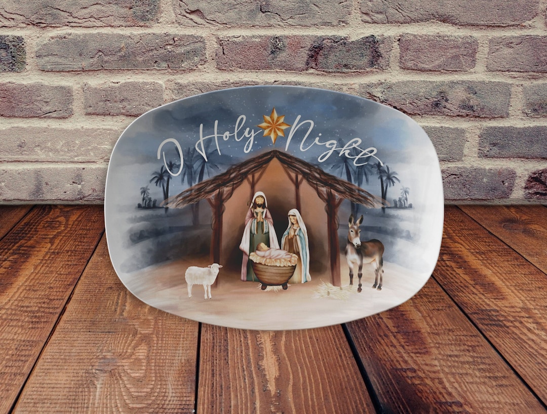Christmas Platter, Nativity Scene Platter, Holiday Dinnerware ...