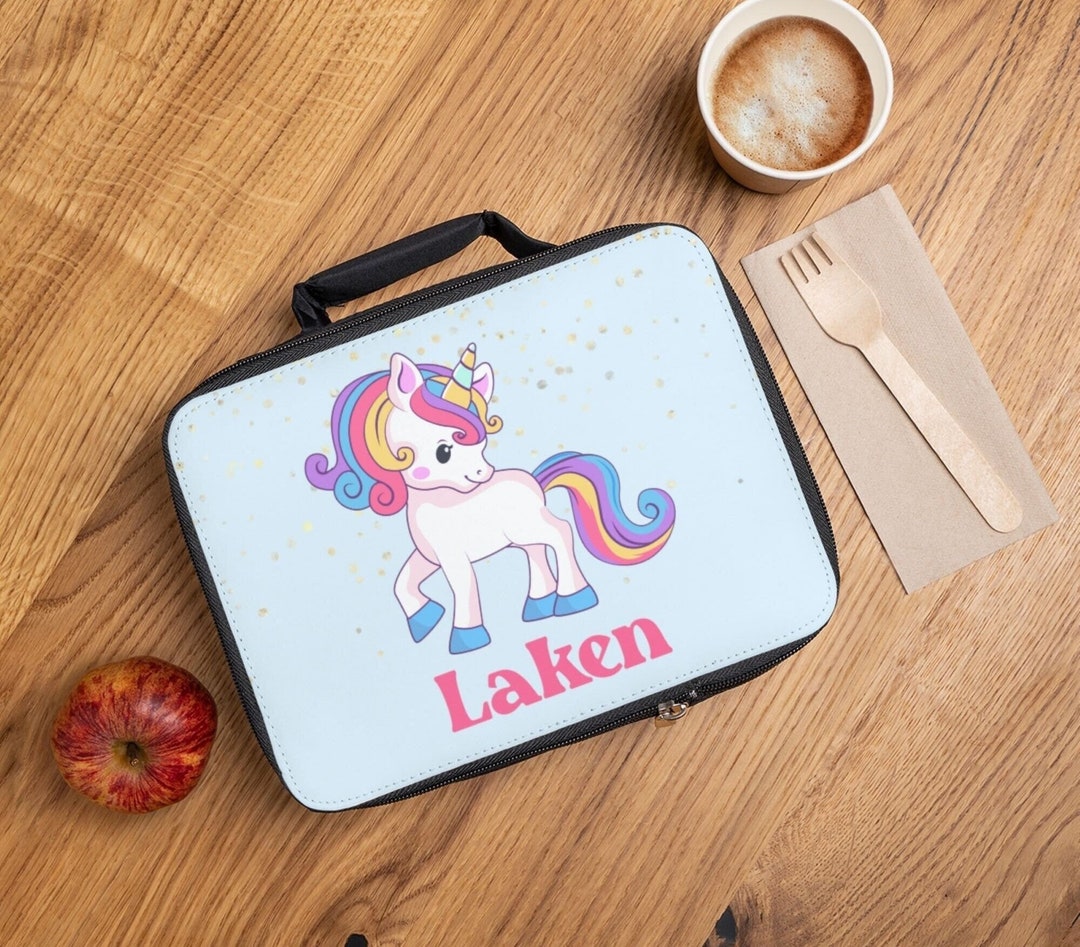 Personalized Rainbow Unicorn Lunch Box, Cute Lunch Box With Name ...