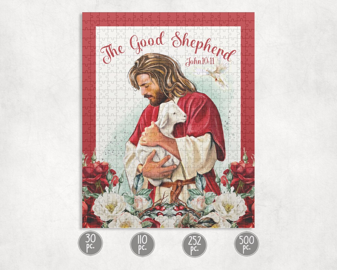 Religious Easter Puzzle, the Good Shepherd Jigsaw Puzzle, Easter Basket ...