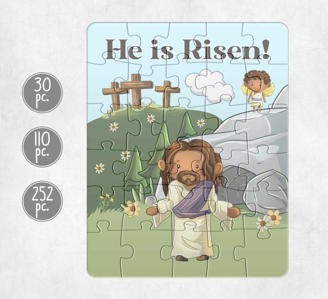 He is Risen Puzzle for Kids, Gift for Kids, Jesus Jigsaw Puzzle ...