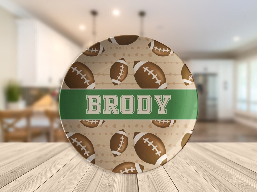 Personalized Football Plate, Custom Dinner Plate for Kids, Football ...