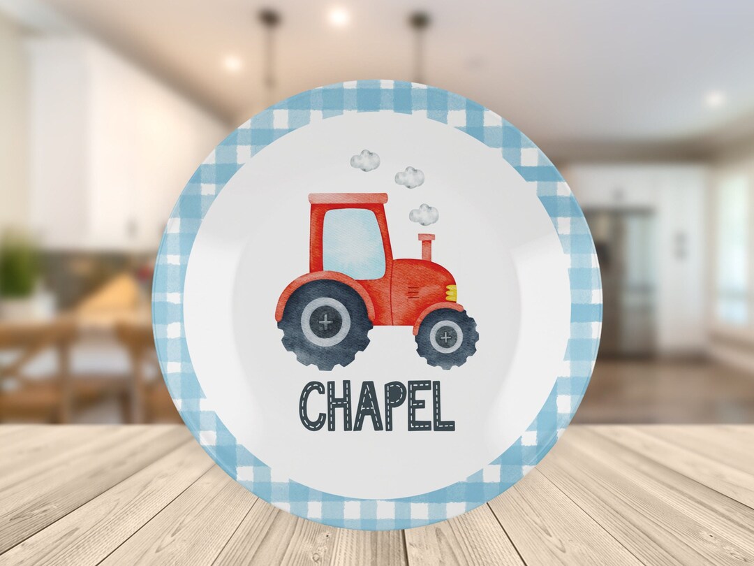 Personalized Tractor Plate Custom Dinner Plate for Kids Cute - Etsy