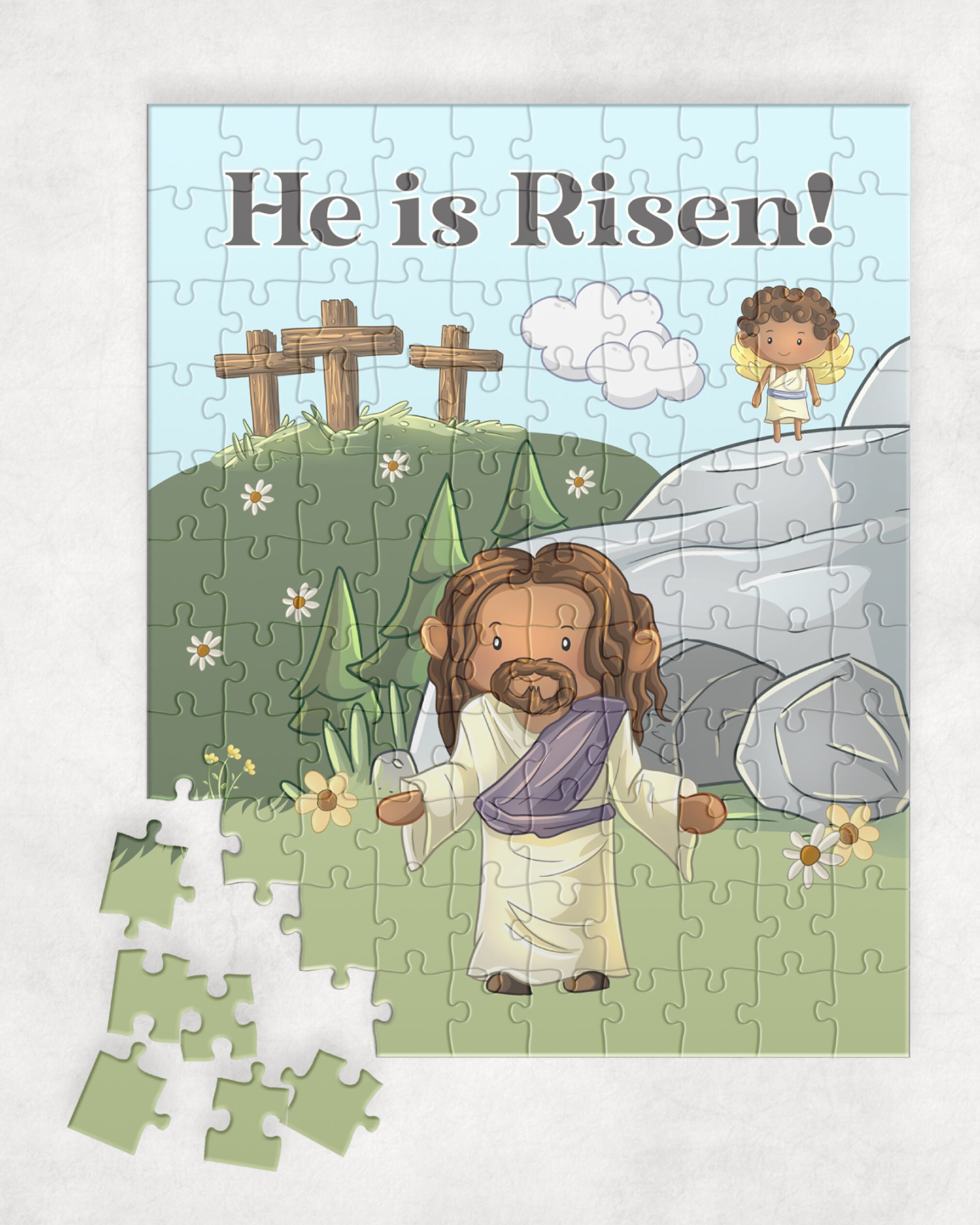 He is Risen Puzzle for Kids, Gift for Kids, Jesus Jigsaw Puzzle ...