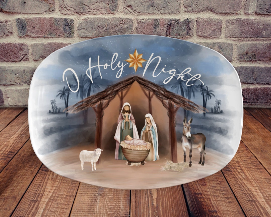 Christmas Platter Nativity Scene Platter Holiday Dinnerware - Etsy