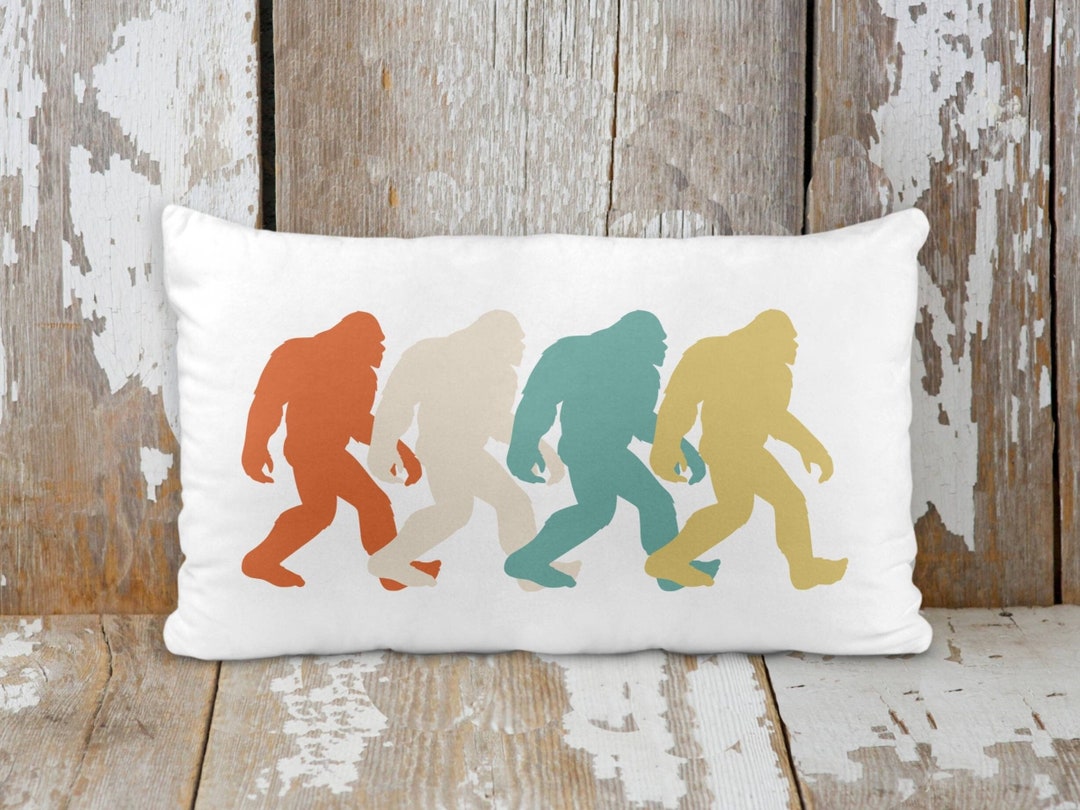 Bigfoot Retro Pillow Cover, Bigfoot Gift, Teen Bedroom Décor, Dorm ...