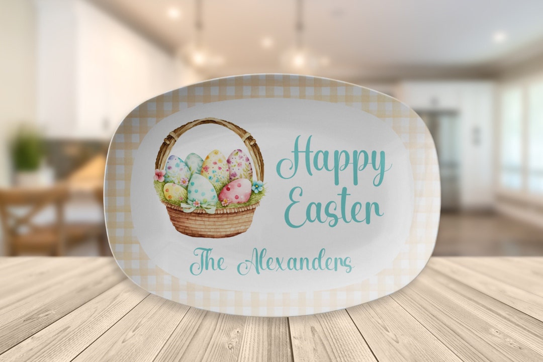 Personalized Easter Basket Platter, Custom Easter Dessert Tray, Cute ...