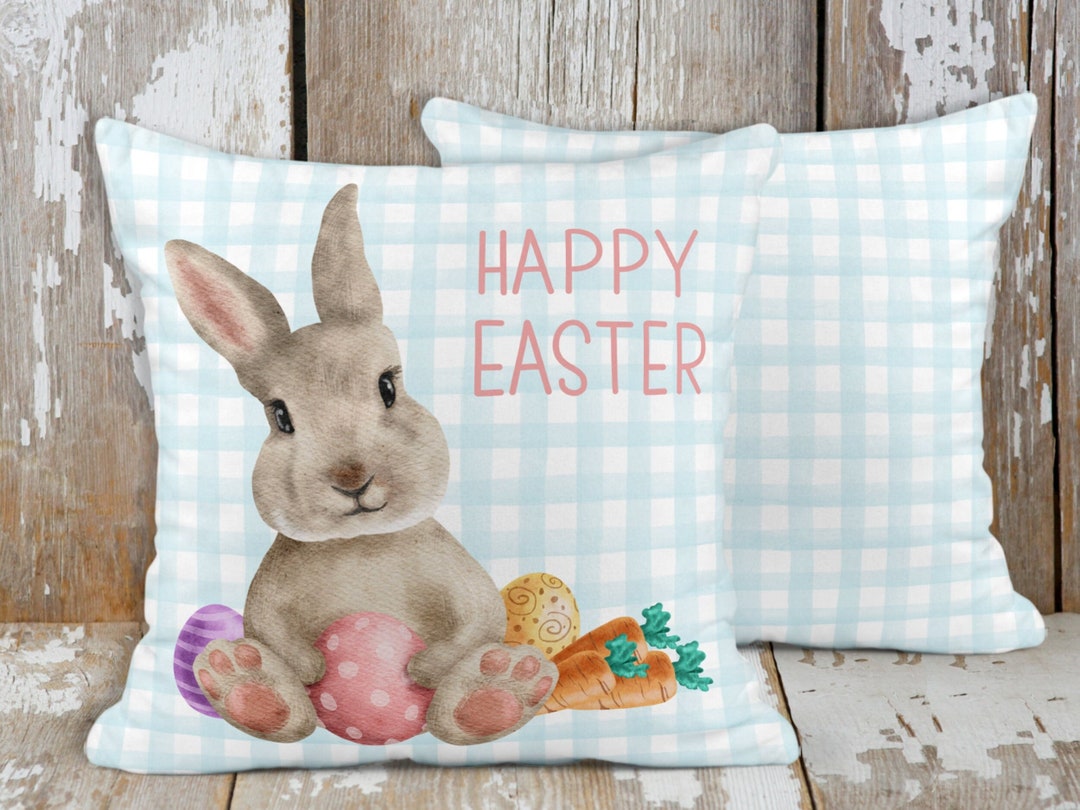 Easter Pillow Cover, Easter Bunny Throw Pillow Cover, Farmhouse Easter ...
