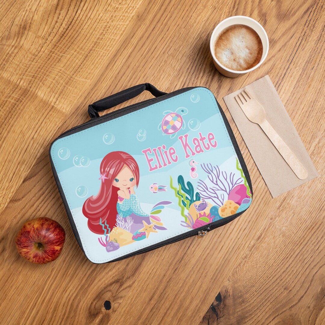 Personalized Mermaid Lunchbox, Cute Lunchbox With Name, Insulated ...