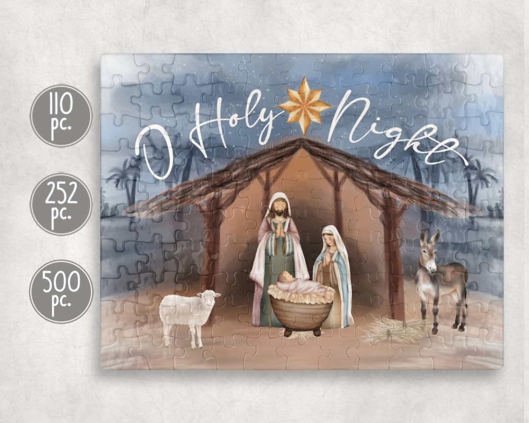 Christmas Nativity Puzzle, Jigsaw Puzzle 110, 252, 500 Pc, O Holy Night ...