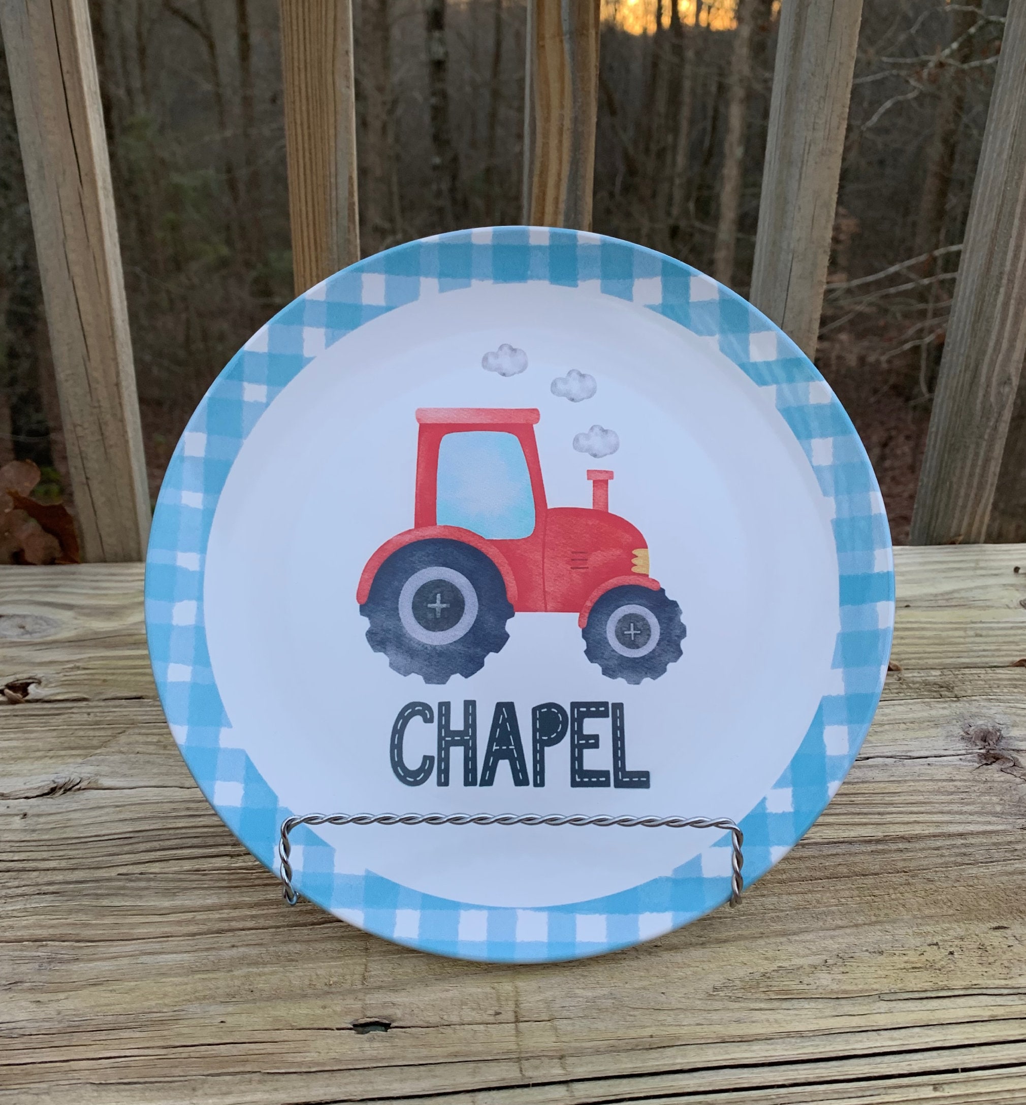 Personalized Tractor Plate Custom Dinner Plate for Kids Cute - Etsy