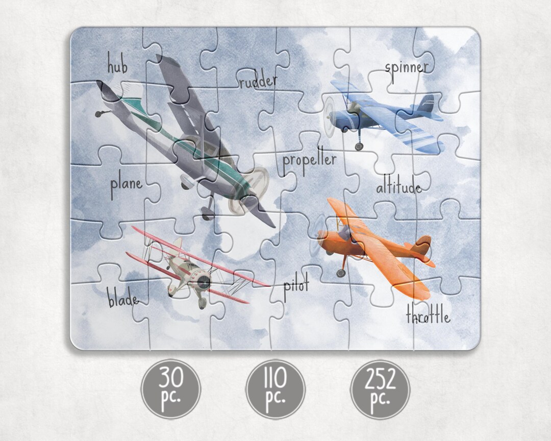 Airplane Jigsaw Puzzle for Kids, Airplane Birthday Gift, Toddler Puzzle ...