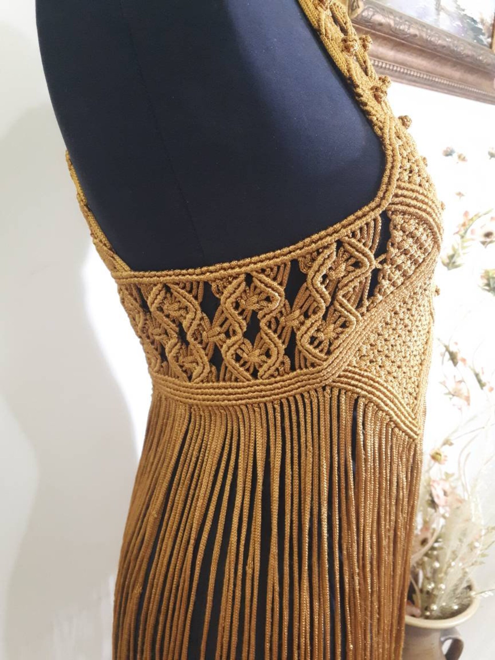 Macrame Dress saffron.../ Festival Dress/festival - Etsy