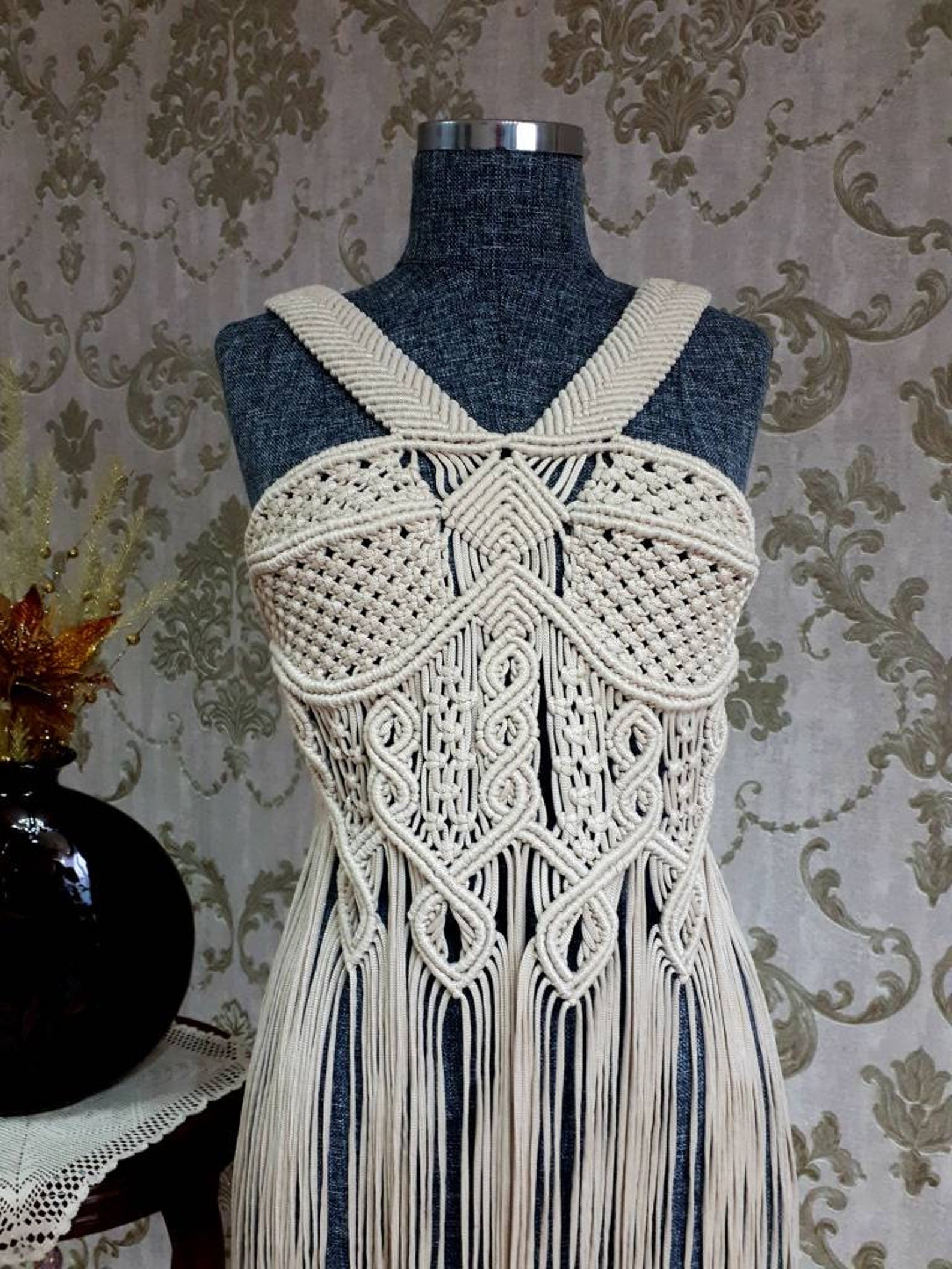 Macrame Dress "xena"...festival Dress/festival Costume/party Dress ...