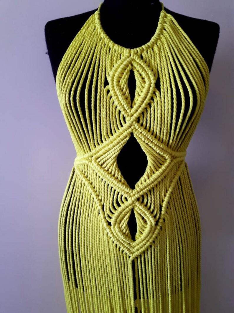 Macrame Dress "lemonade"...festival Dress/beach Cover Dress/festival ...
