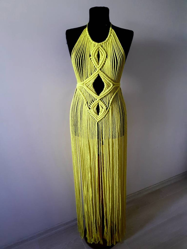 Macrame Dress "lemonade"...festival Dress/beach Cover Dress/festival ...