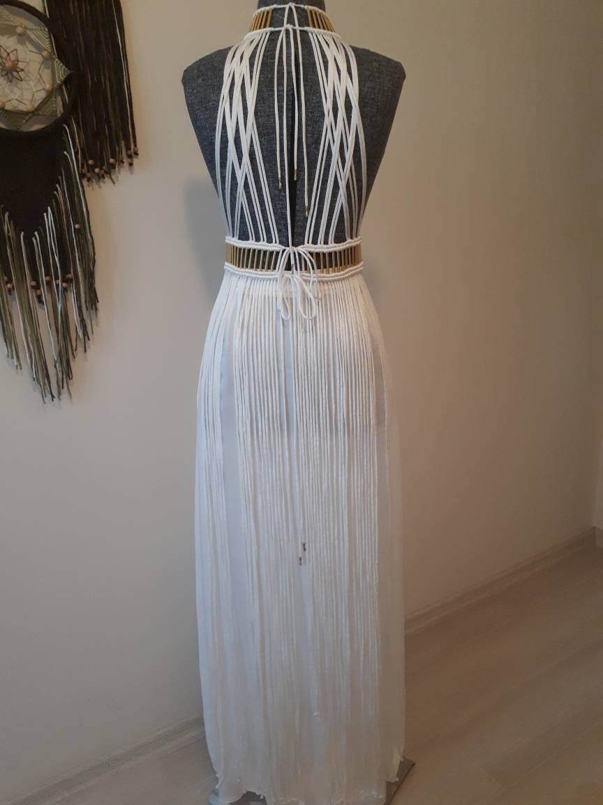 Macrame Dress white Orchid Bridal/festival Outfit Wear/wedding Dress ...