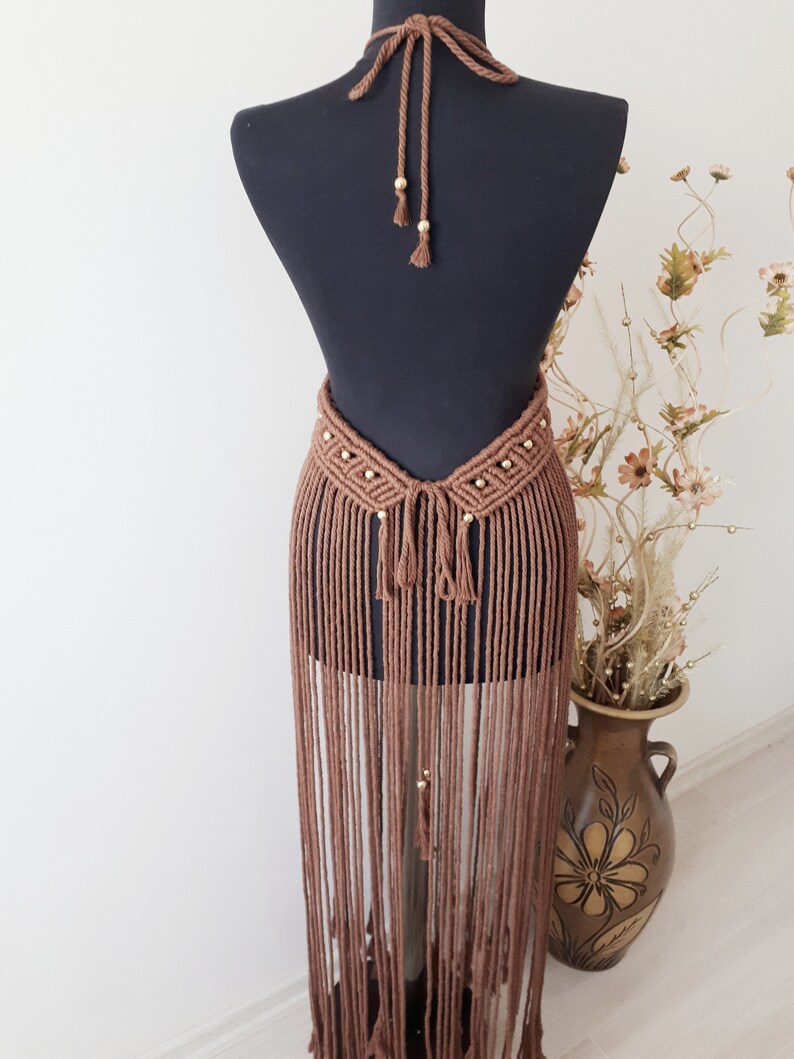 Macrame Dress "chocolate"..festival Costume/maternity Dress/boho Hippie ...