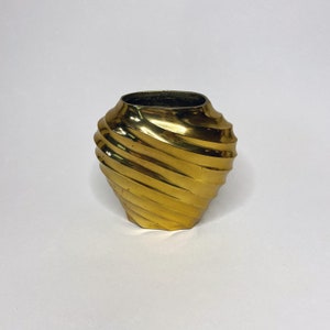 Vintage Brass Small Vase | Mini Flower Vase | Brass Textured Flower Pot ...