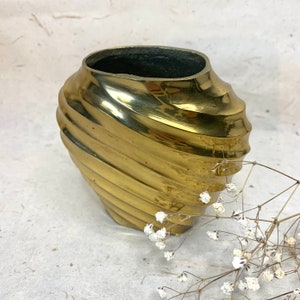 Vintage Brass Small Vase | Mini Flower Vase | Brass Textured Flower Pot ...