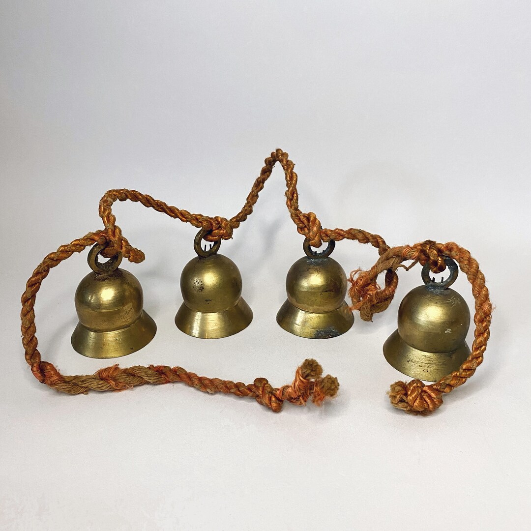 Vintage Brass Bells on Rope - Etsy