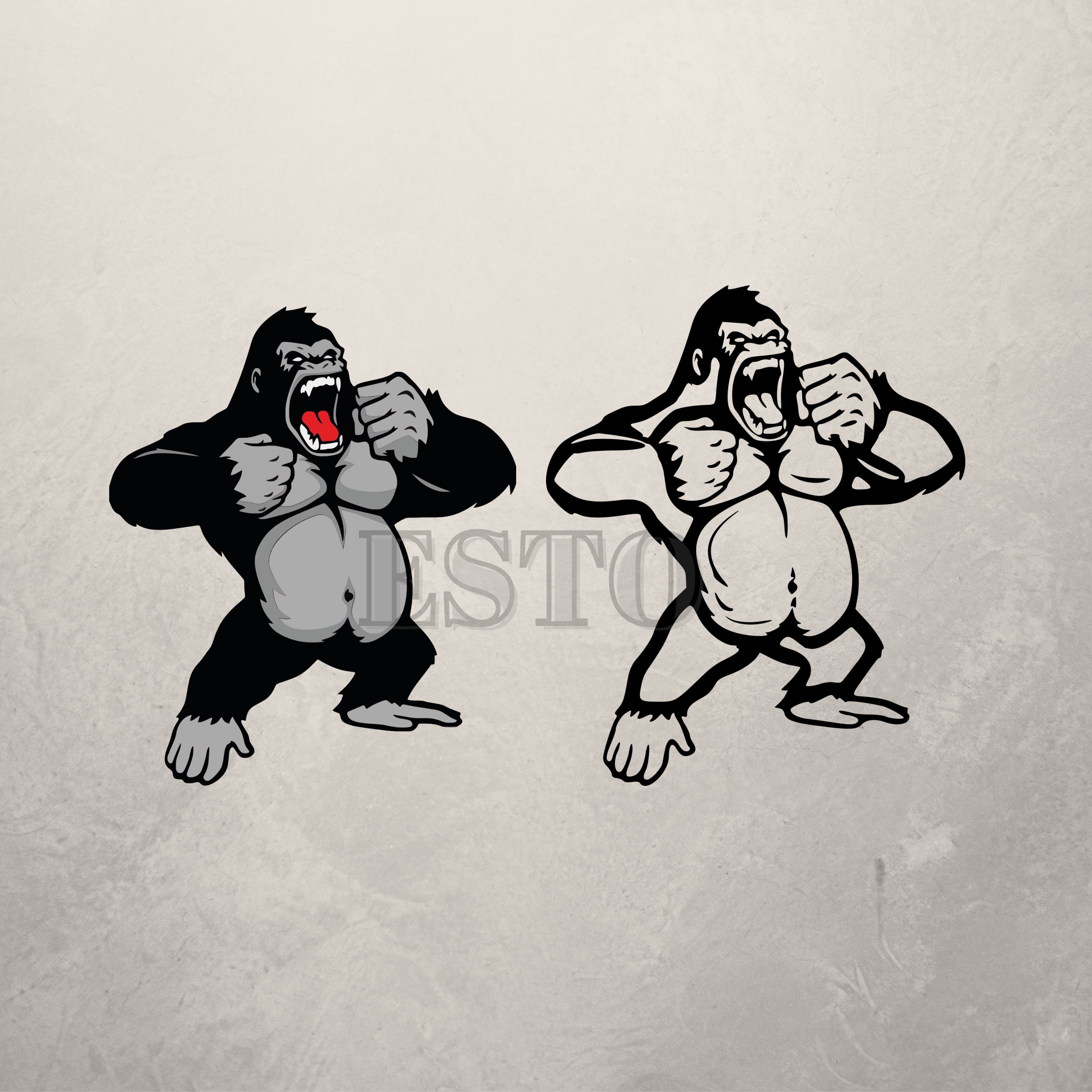 King Kong SVG Vector Cut File , Gorilla Svg , King Kong Silhouette ...