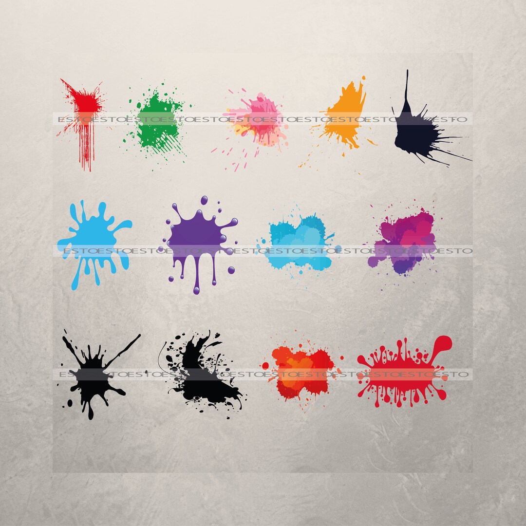 Paint Splatter svg bundle, Splates Clipart, Ink Splatter svg, descarga ...