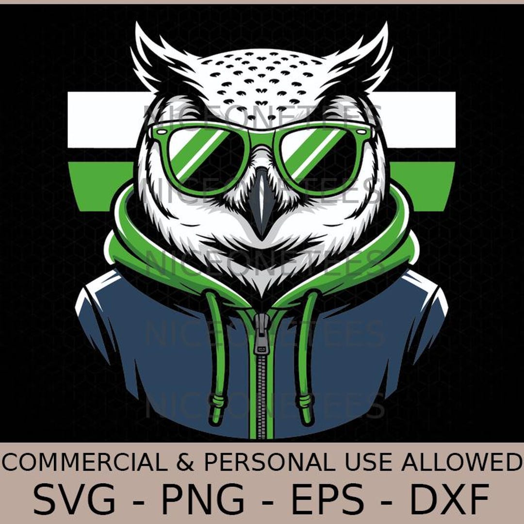 Seahawk Bird Navy Green Team Colors Cool Sunglasses Svg Png - Etsy