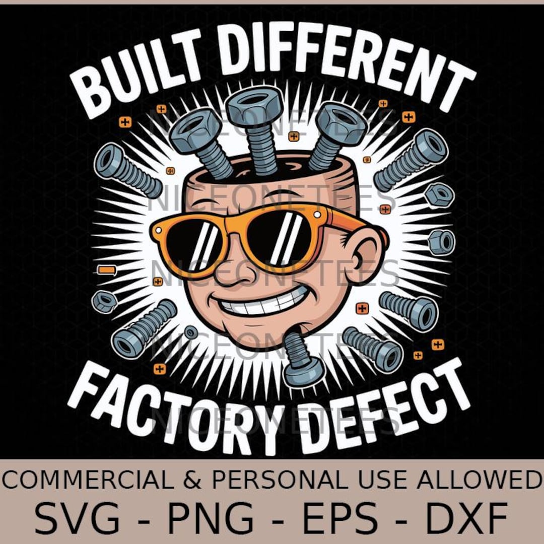 Funny Cartoon Built Different Factory Defect Quirky Humor Svg Png - Etsy