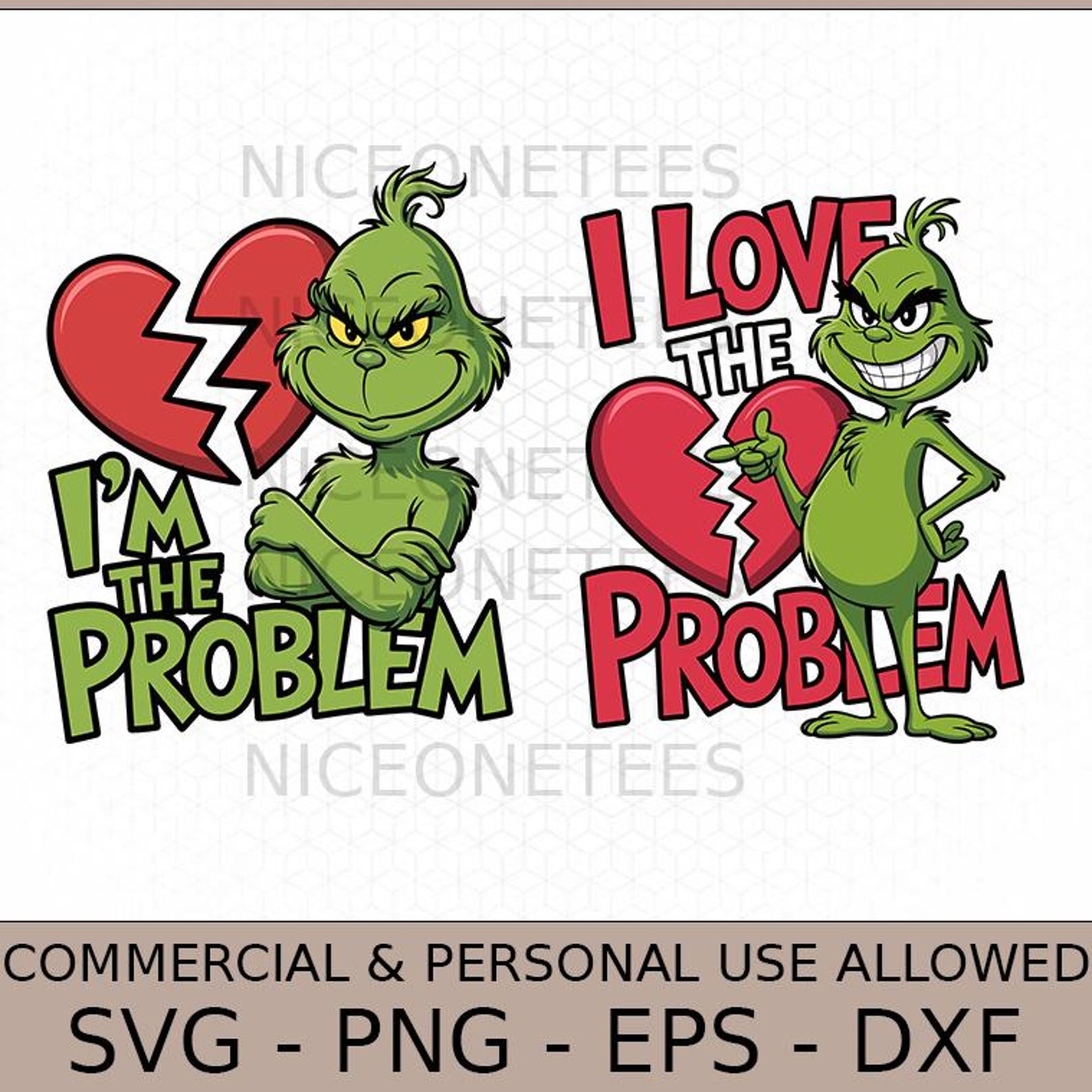 Pareja de San Valentín Grinch Día de San Valentín Png Svg - Etsy México