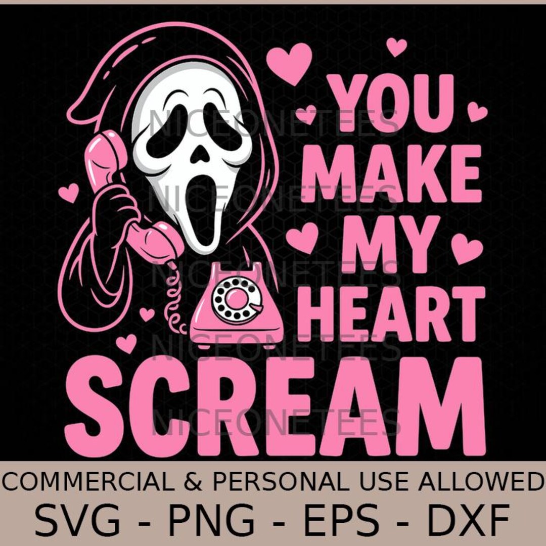 Cute Creepy Horror Make My Heart Scream Valentine's Day Svg Png - Etsy