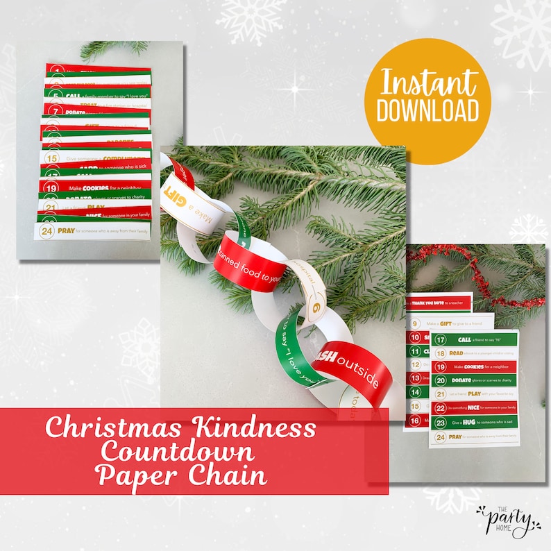 Christmas Paper Chain Link Countdown, Christmas Kindness Countdown for ...