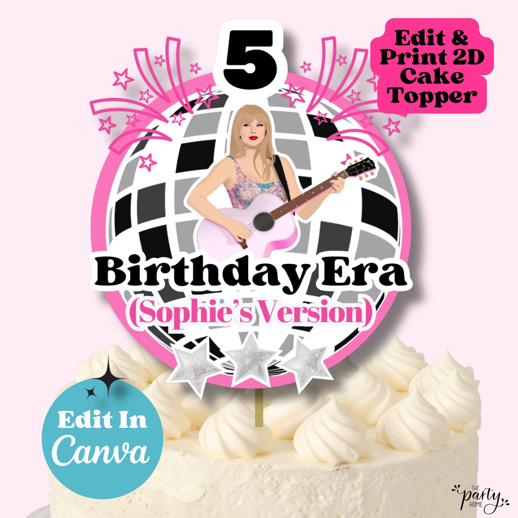 Swift Cake Topper, Birthday Era Cake Topper, the Eras Tour Birthday Party Cake Topper, Printable ...