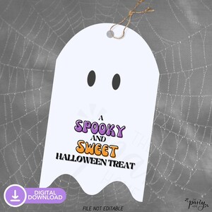 Spooky Sweet Halloween Treat, Halloween Gift Tag, Halloween Ghost Party ...