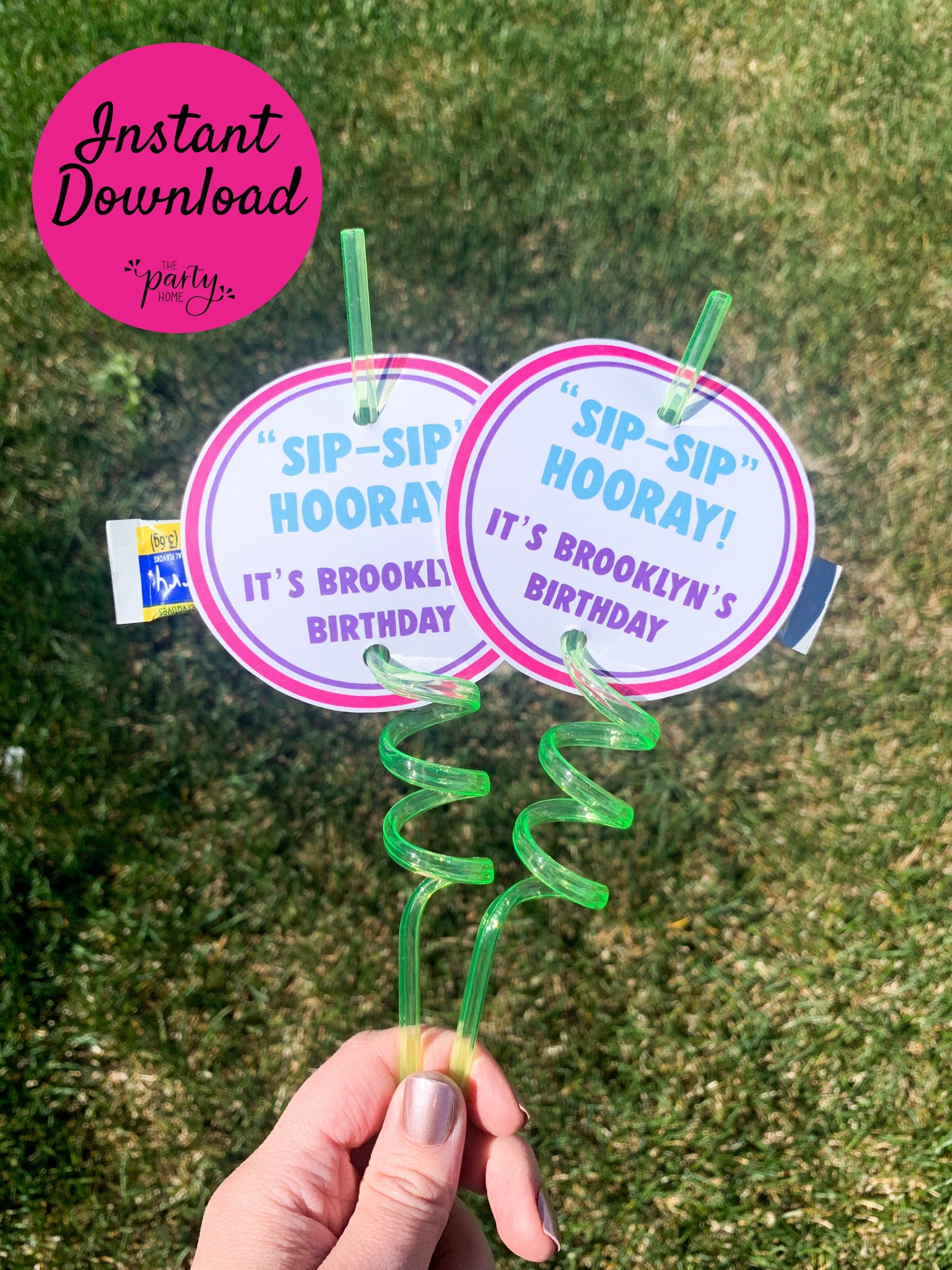 Sip Sip Hooray Birthday Tag | Straw Birthday Tag | Class Birthday ...