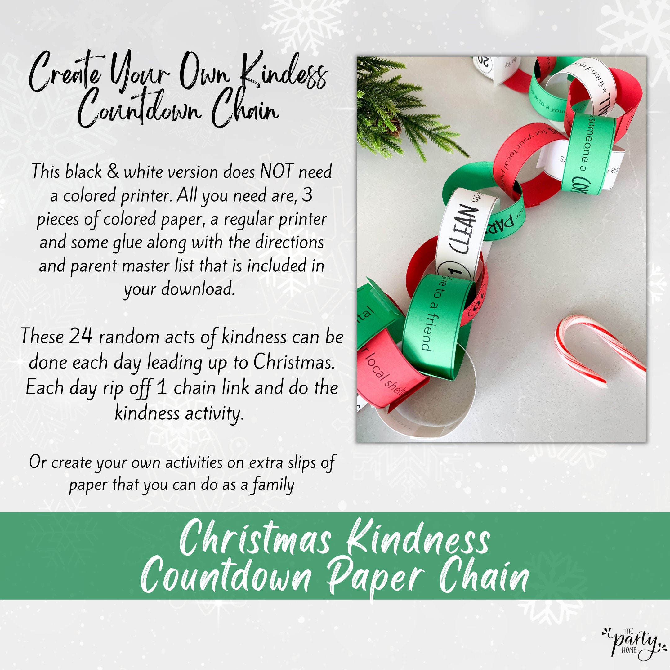 Christmas Kindness Countdown for Kids, Printable Advent Countdown ...