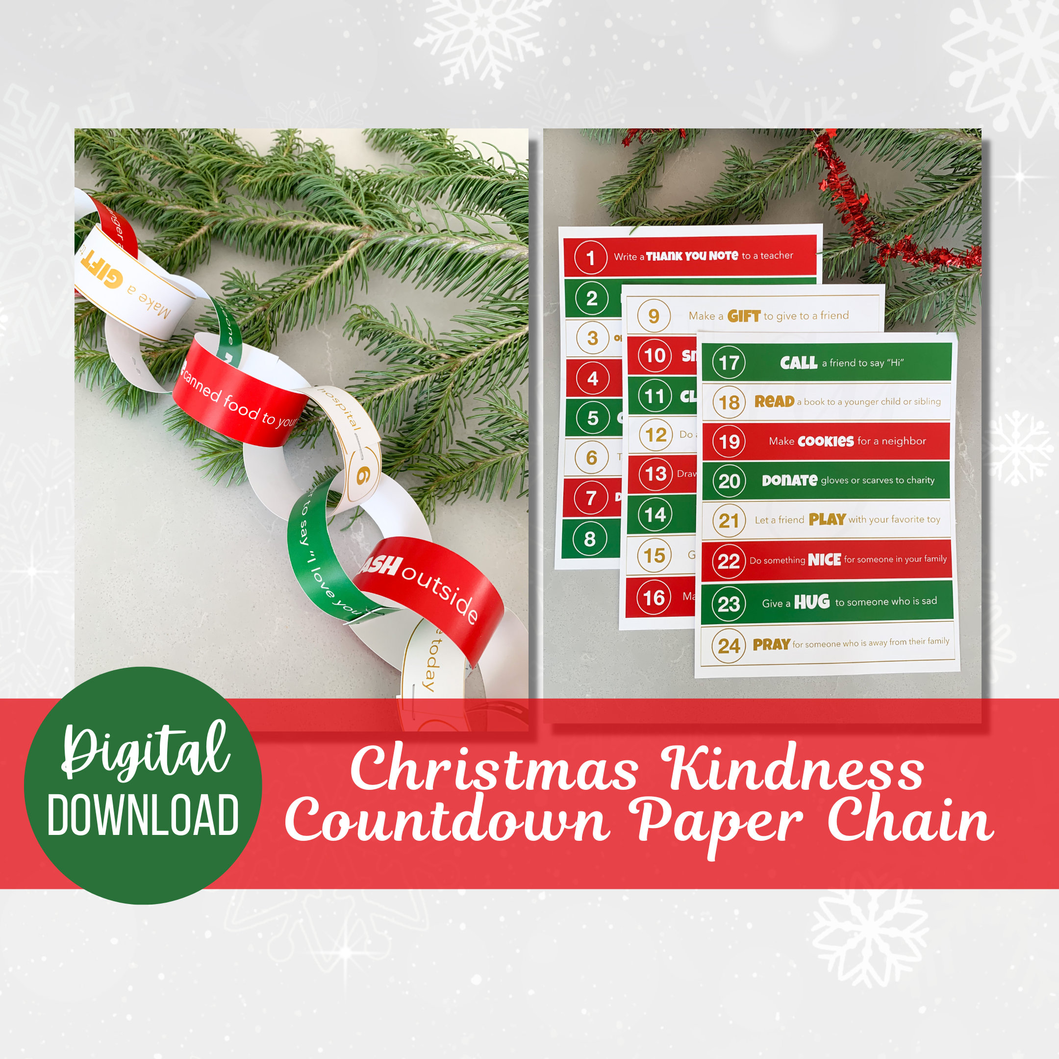 Christmas Paper Chain Link Countdown, Christmas Kindness Countdown for ...