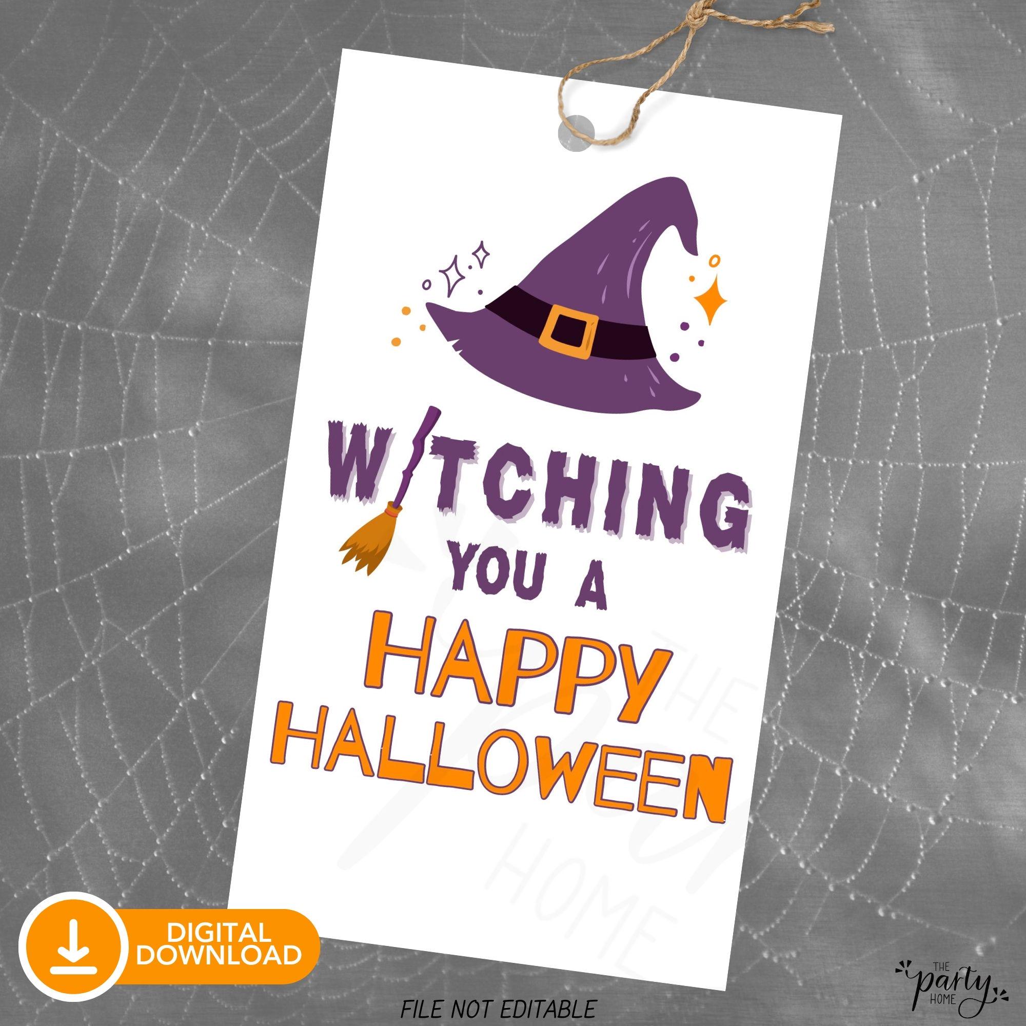Witching You a Happy Halloween, Wishing You Halloween, Witch Theme Gift ...