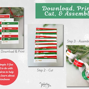 Christmas Paper Chain Link Countdown Christmas Kindness - Etsy