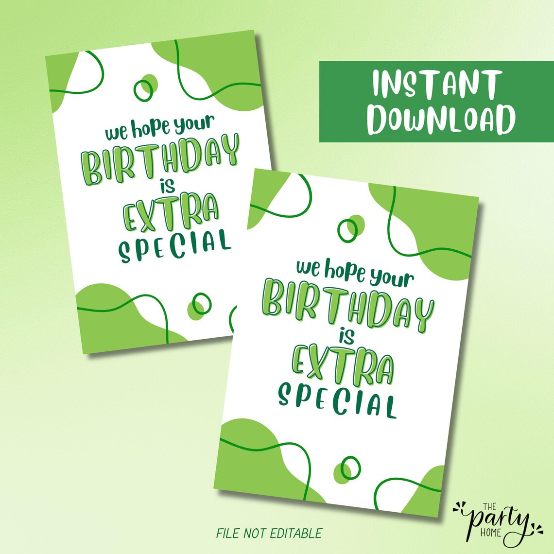 Hope Your Birthday is Extra Special Gift Tag, Extra Green Gift Tag, Gum ...