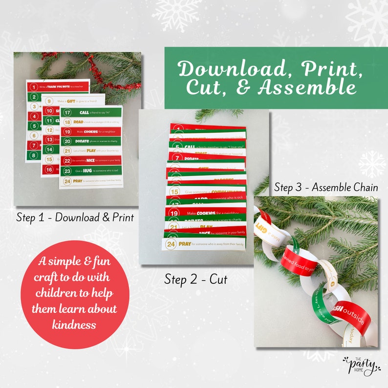Christmas Paper Chain Link Countdown, Christmas Kindness Countdown for ...