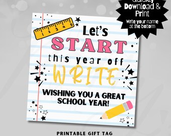 Welcome Back to School Teacher Gift Tag | Let's Start the Year off ...