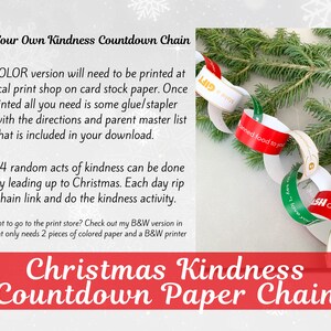 Christmas Paper Chain Link Countdown Christmas Kindness - Etsy